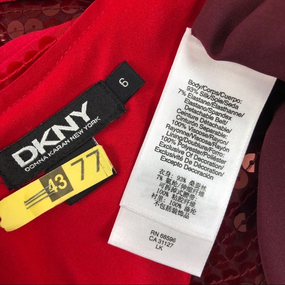 DKNYC | Dresses | Dkny Red Color Block Sequin Shift | Poshmark